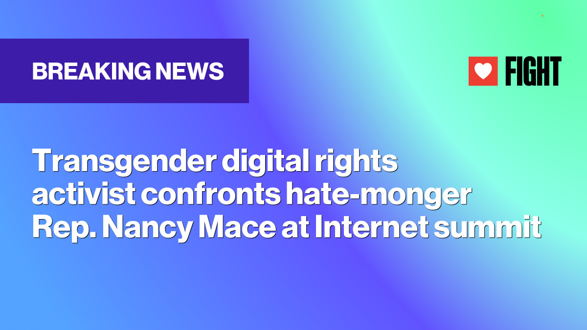 Transgender digital rights activist confronts hate-monger Rep. Nancy Mace at Internet summit