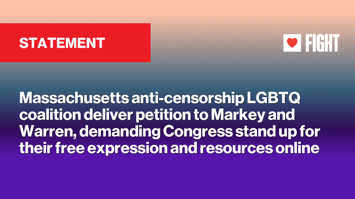Massachusetts anti-censorship LGBTQ coalition deliver petition to ...