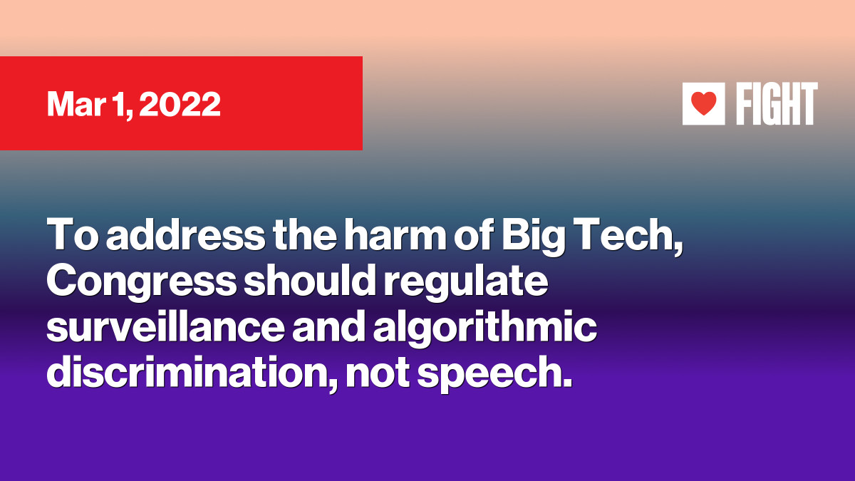 To address the harm of Big Tech, Congress should regulate surveillance ...