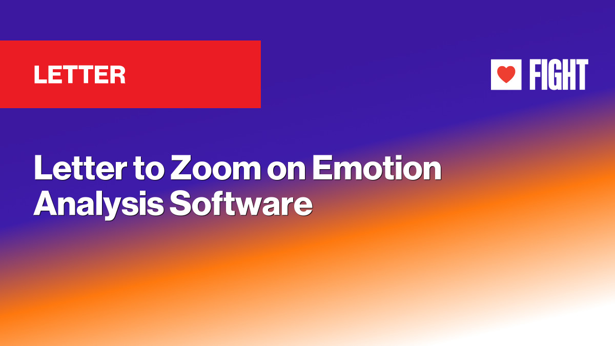 Letter to Zoom on Emotion Analysis Software