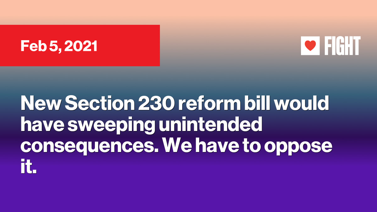 New Section 230 reform bill would have sweeping unintended consequences ...